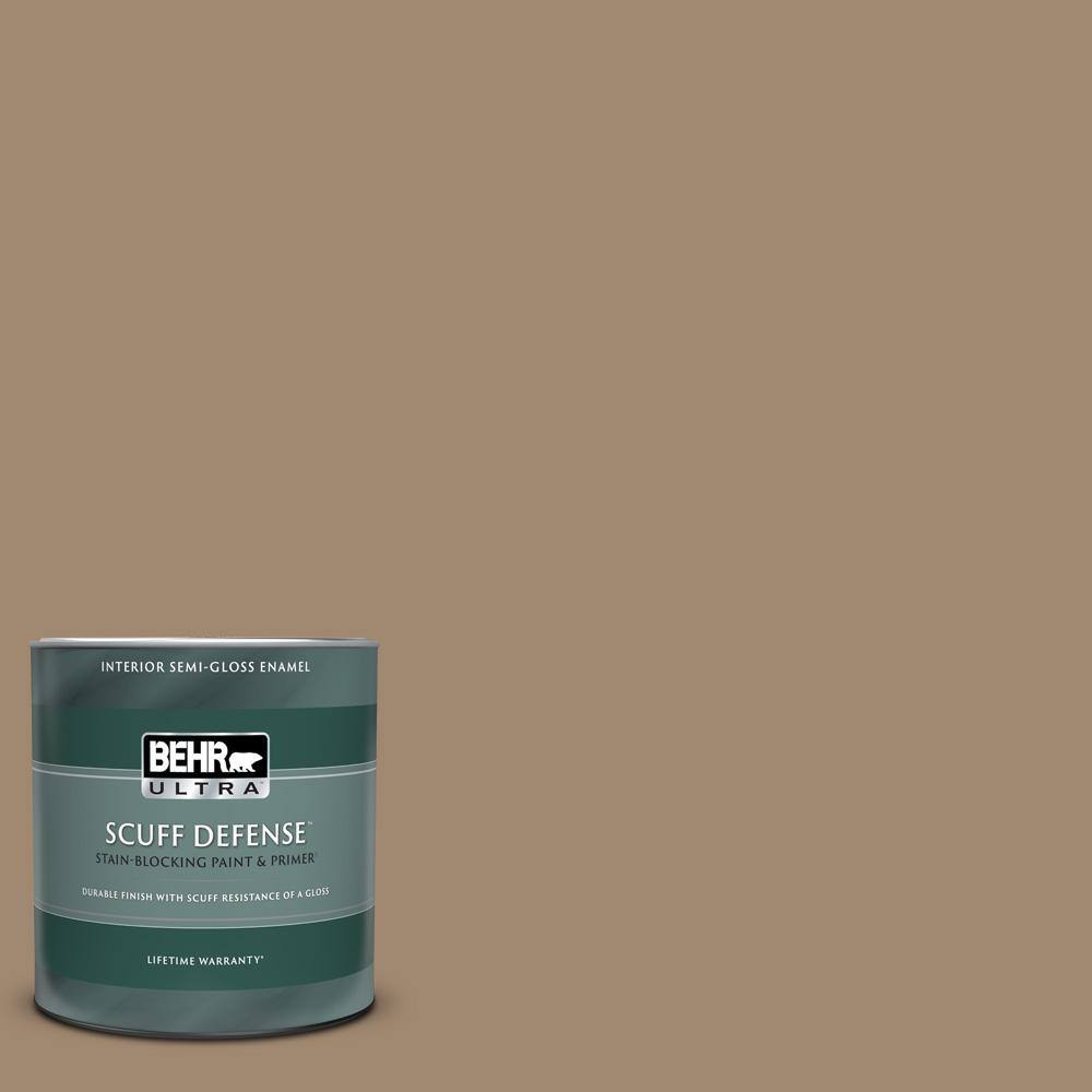 BEHR ULTRA 1 qt. #700D-5 Toffee Crunch Extra Durable Semi-Gloss Enamel ...