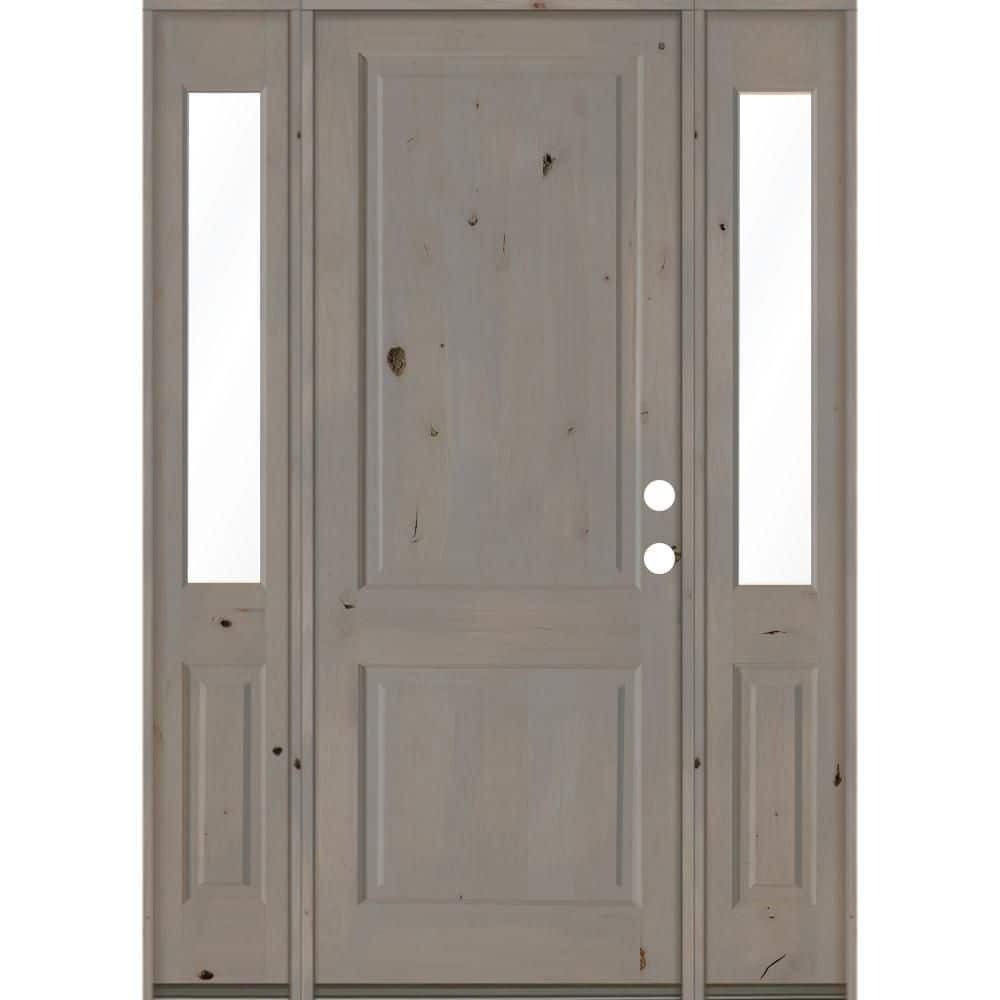 Krosswood Doors 64 in. x 96 in. Rustic Knotty Alder Left-Hand/Inswing ...