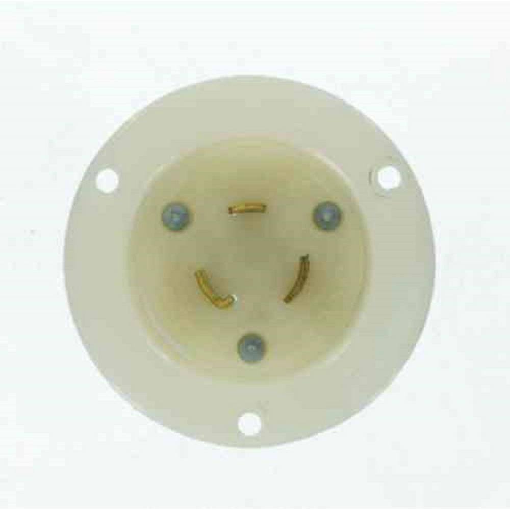 Leviton 20 Amp 125/250-Volt Flanged Inlet Grounding Locking Outlet ...