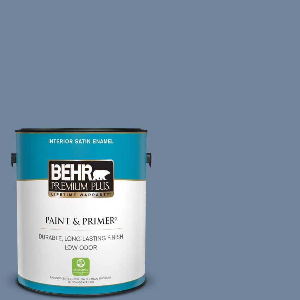 BEHR PREMIUM PLUS 1 gal. #S520-5 Thundercloud Satin Enamel Low Odor ...
