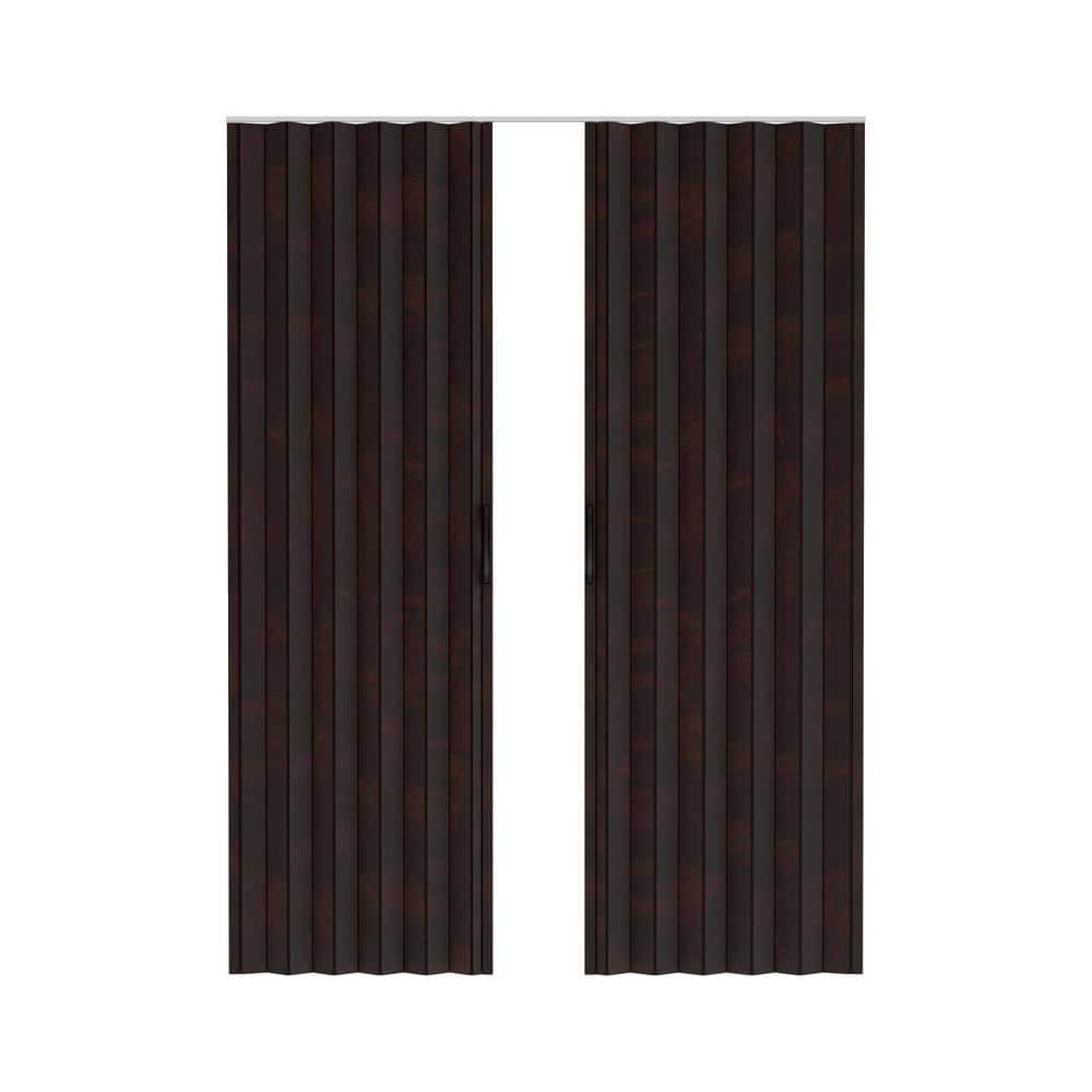 ARK DESIGN 72 in. x 80 in. x 0.06 in. Walnut Vinyl Accordion Door with ...