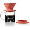 BUYDEEM 1 Cup Red Pour Over Coffee Filter Set Reusable Stainless Steel ...