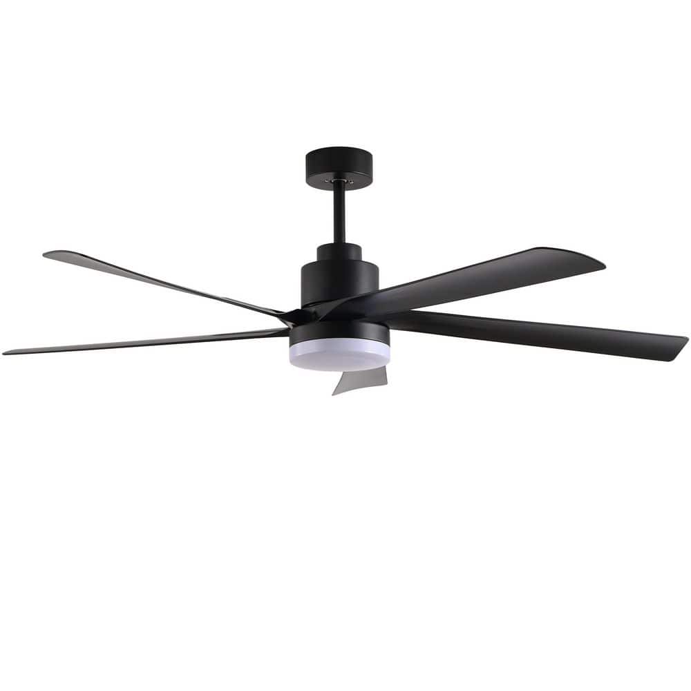 LINJO 65 In. Indoor Black 5 Premium ABS Fan Blades Integrated LED ...