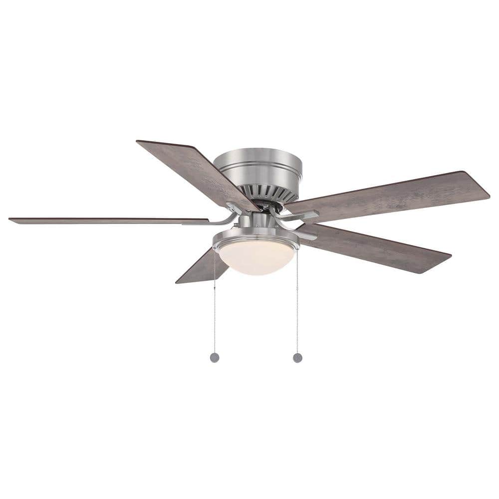 Hampton Bay Hugger II 52 in. Indoor Brushed Nickel Low Profile Ceiling ...