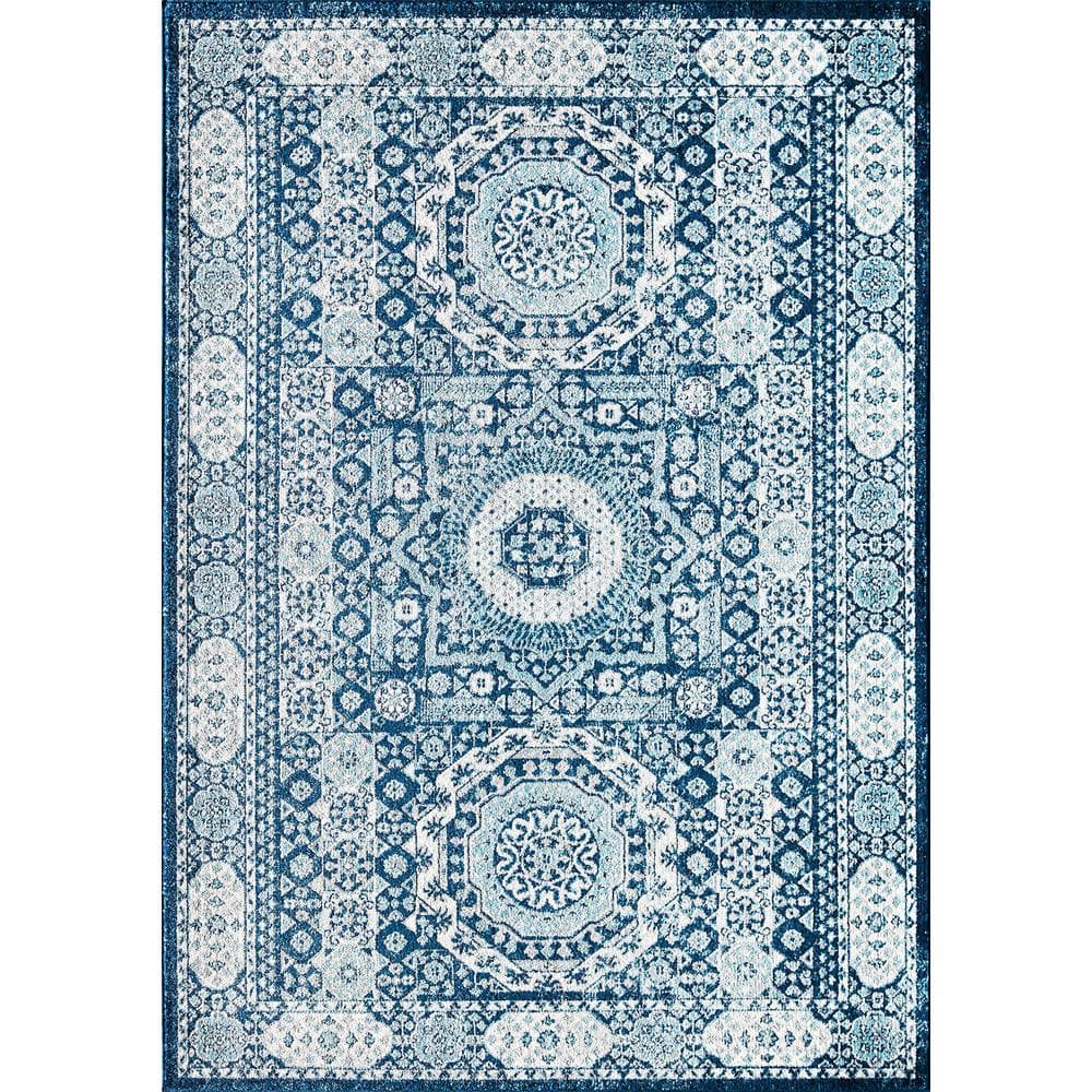 Rugs America Hailey Riviera Azure 2'6"x4' Vintage Blue Area Rug RA30953 ...