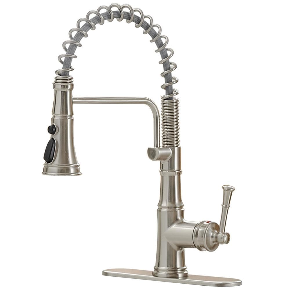 BWE Single-Handle Pull-Down Sprayer 3 Spray High Arc Kitchen Faucet ...