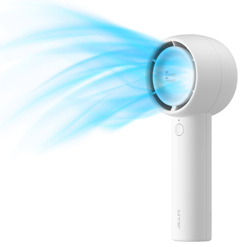 JISULIFE 6 in. Personal Fan in White with Innovative Hidden Fan Blades ...