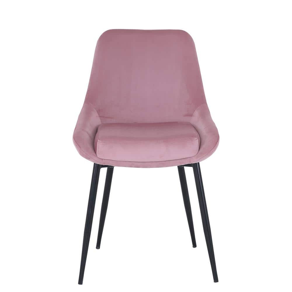 Tatahance Pink Upholstered Side Chairs with Metal Leg (Set of 2 ...