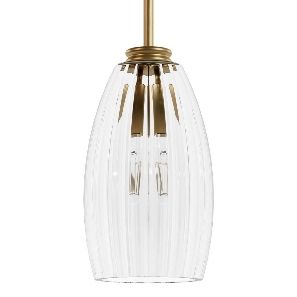 Hunter Rossmoor 60-Watt 1-Light Luxe Gold Island Mini Pendant Light ...