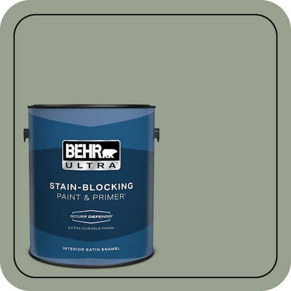 BEHR ULTRA 1 gal. #N390-4 Bitter Sage Extra Durable Satin Enamel ...
