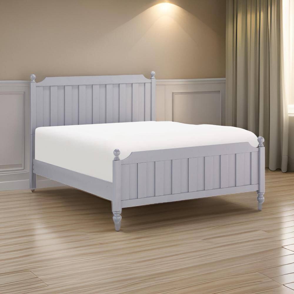 Benjara Elsa Gray Wood Frame Queen Size Platform Bed BM314297 - The ...