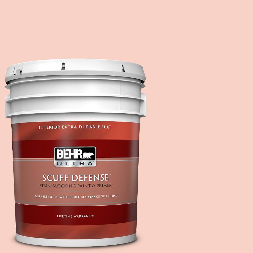 BEHR ULTRA 5 gal. #210C-2 Demure Pink Extra Durable Flat Interior Paint ...