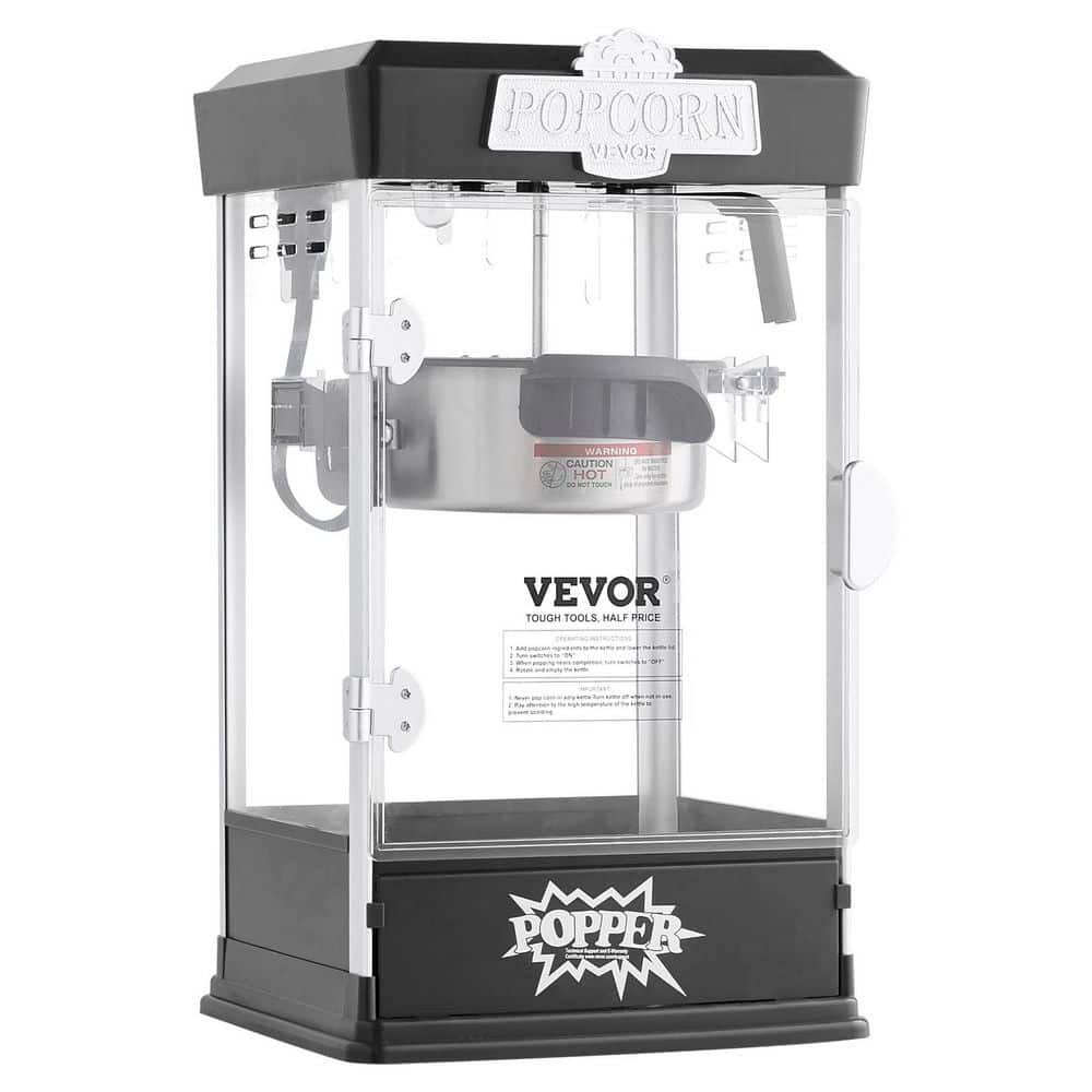 VEVOR Popcorn Maker, 480 W Popcorn Machine, 4 oz. Kettle Makes 1.5 Gal ...