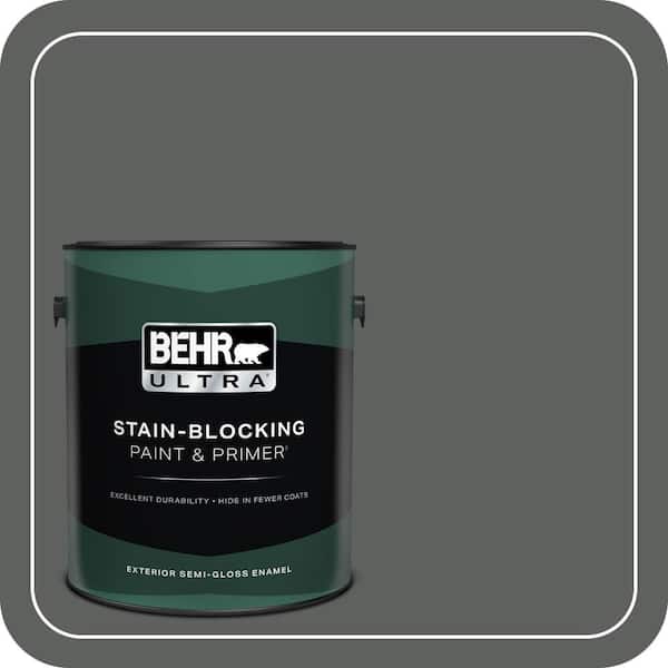 BEHR ULTRA 1 gal. #N460-6 Hematite Semi-Gloss Enamel Exterior Paint ...