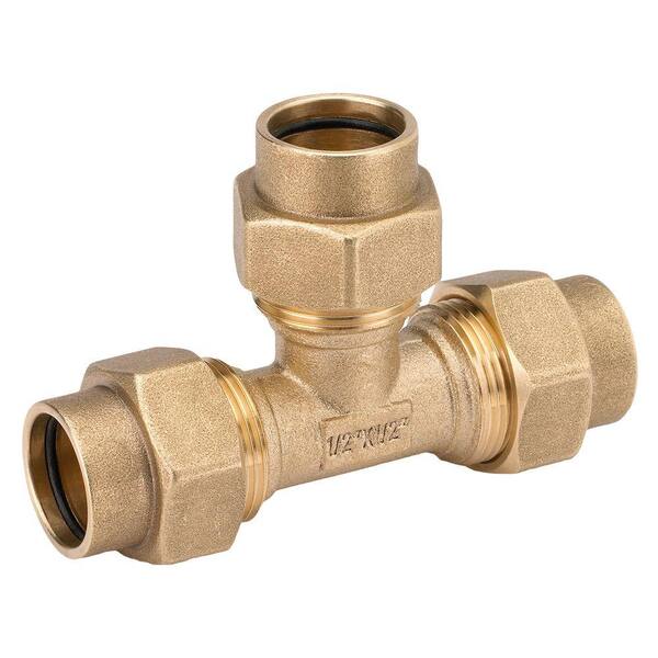 HOME-FLEX 1/2 in. CSST Brass Tee 11-401-005 - The Home Depot