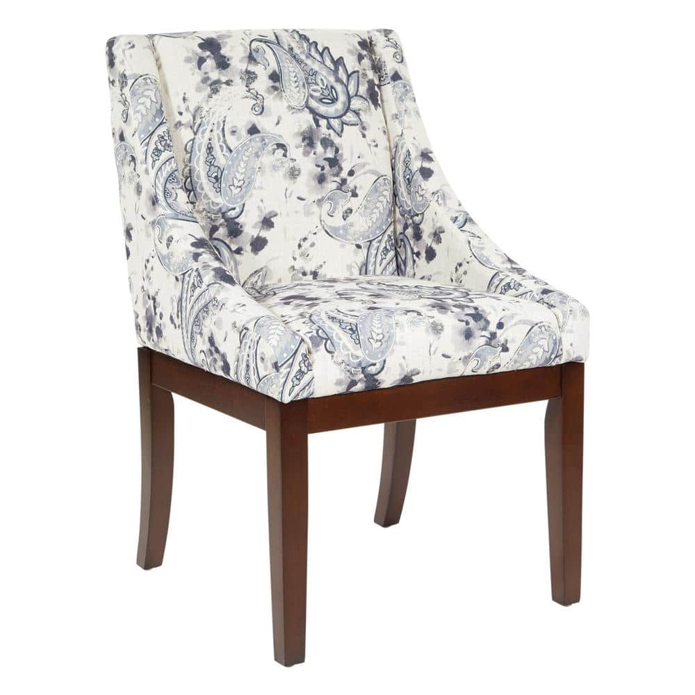 OSP Home Furnishings Monarch Dining Chair in Paisley Charcoal with ...