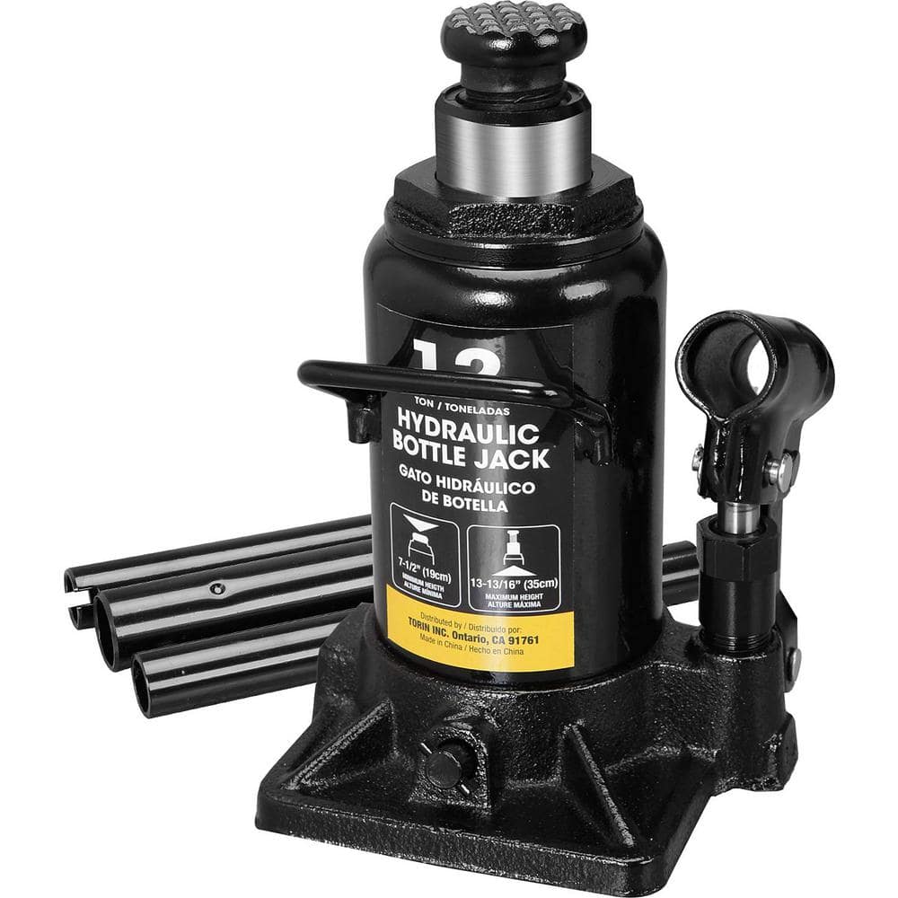 Torin Hydraulic Car Bottle Jack for Auto Repair and House Lift, Black, 12-Ton (24,000 lbs ...