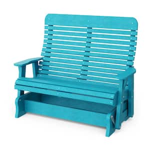 Wildridge Signature 2-Person Patriot Blue Plastic Outdoor Double Glider ...