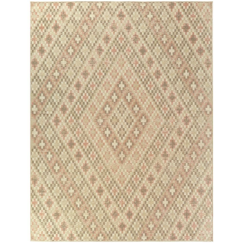 StyleWell Natural Diamond Brown 8 ft. x 10 ft. Indoor Area Rug 3068848 ...