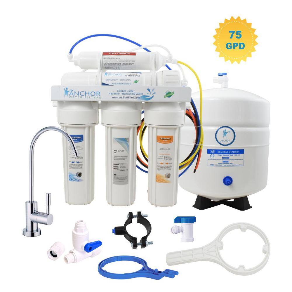 ANCHOR WATER FILTERS Elite Series 5-Stage Reverse Osmosis Water ...