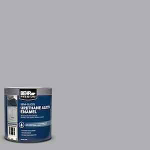 BEHR PREMIUM 1 qt. #N500-3 Tin Foil Urethane Alkyd Satin Enamel ...
