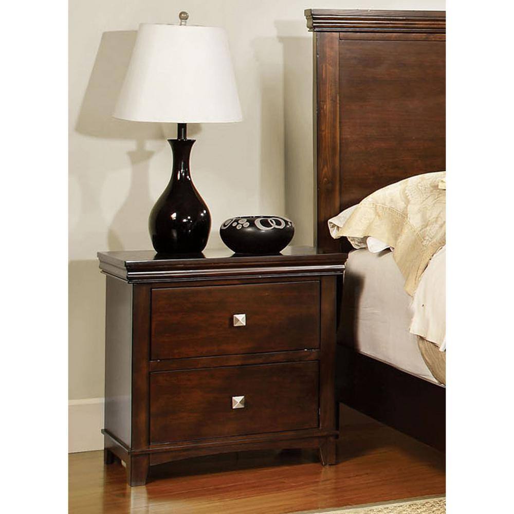 Furniture of America Chandler 2-Drawer Cherry Nightstand IDF-7113CH-N ...