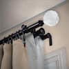 EMOH 13/16" Dia Adjustable 48" to 84" Triple Curtain Rod in Black with ...