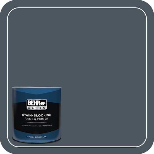 BEHR ULTRA 1 qt. #N480-7 Midnight Blue Satin Enamel Exterior Paint ...