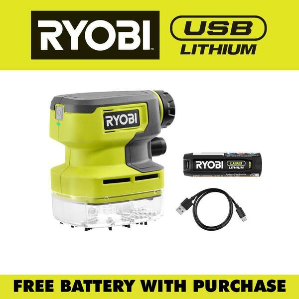 RYOBI USB Lithium Desktop Vacuum Kit with 2.0 Ah Lithium-Ion Battery ...