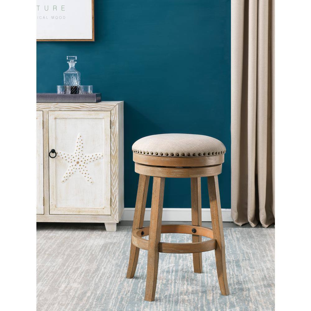 Coast To Coast Accents Light Wood Upholstered Swivel Counter Stools ...