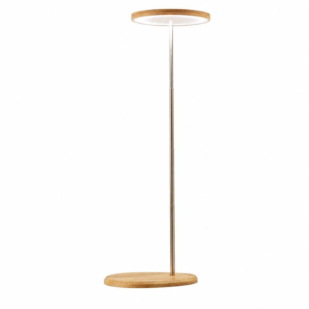 PBTEK 7 in. Bamboo Indoor Tabletop LED Plant Grow Light Standard Light ...