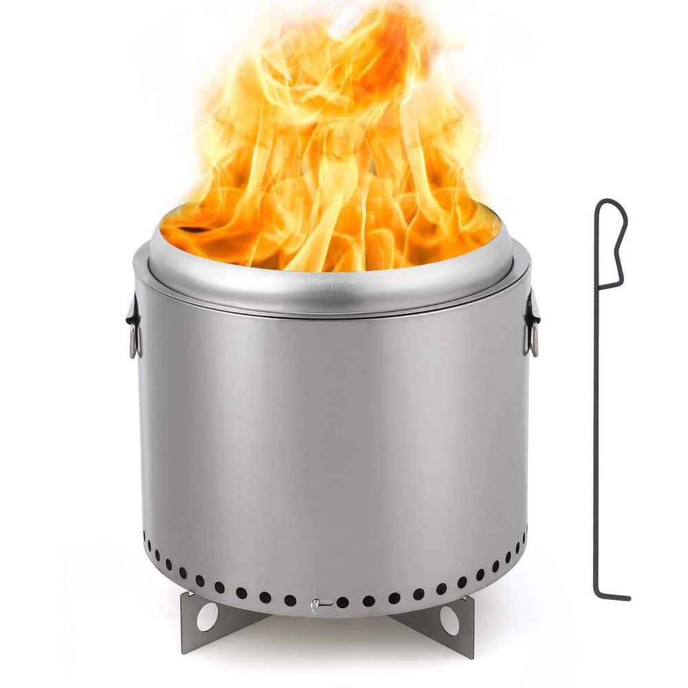 16.5 in. Smokeless Stainless Steel Outdoor Fire Pit with Heat ...