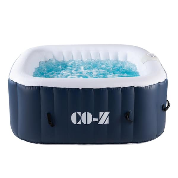 2-Person 120-Jet 110 Volt Inflatable Hot Tub with Electric Air Pump and ...