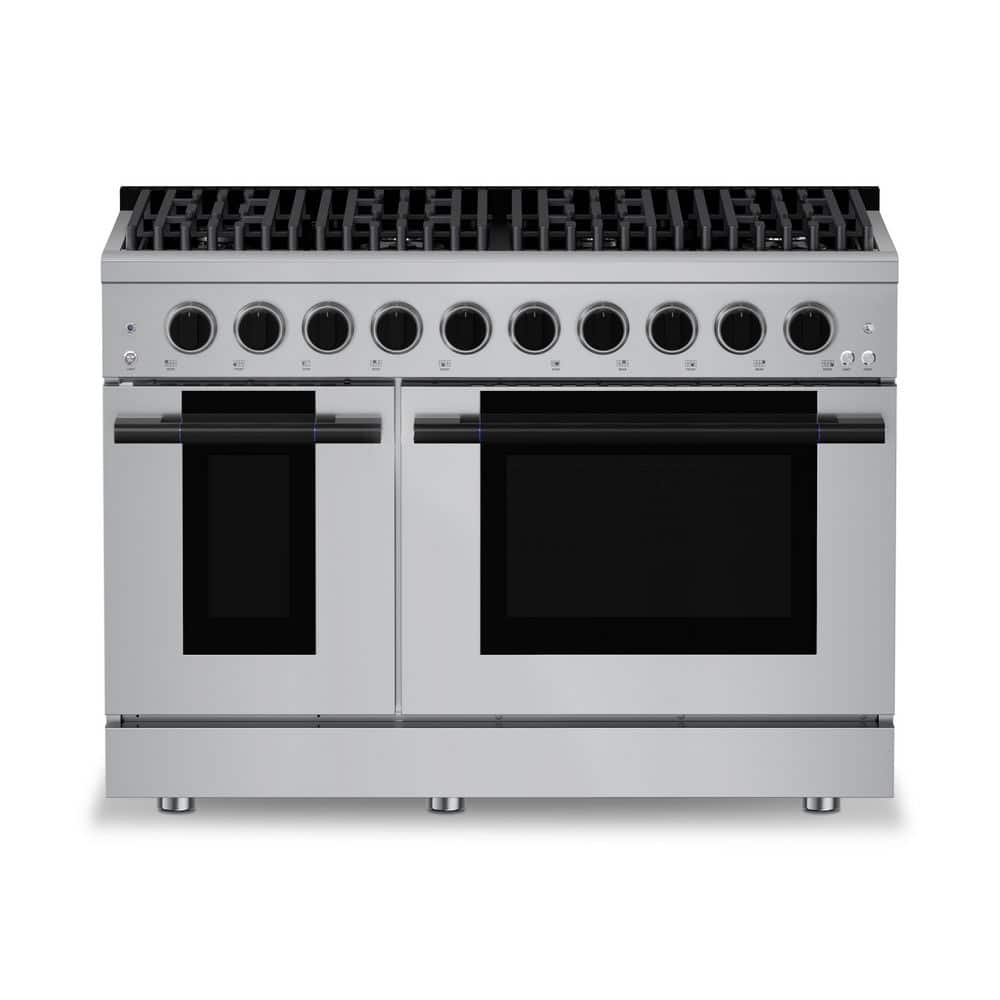 HAUSLANE HausPro 48 in. 8-Burners Gas Range in Stainless Steel with ...