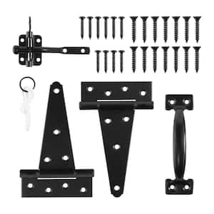 Afoxsos Heavy Duty Steel Anti Sag Gate Frame Kit Black Adjustable Gate Hardware with Latch for ...