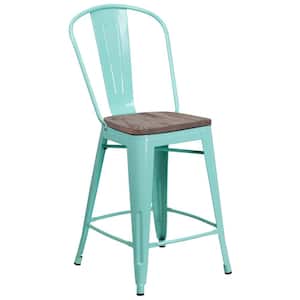 Flash Furniture 24 in. Distressed Orange Bar Stool ET353424OR - The ...