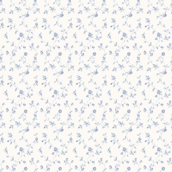 Miniatures 2 Blue/White Rose Bud Trellis Vine Design Matte Finish Non ...