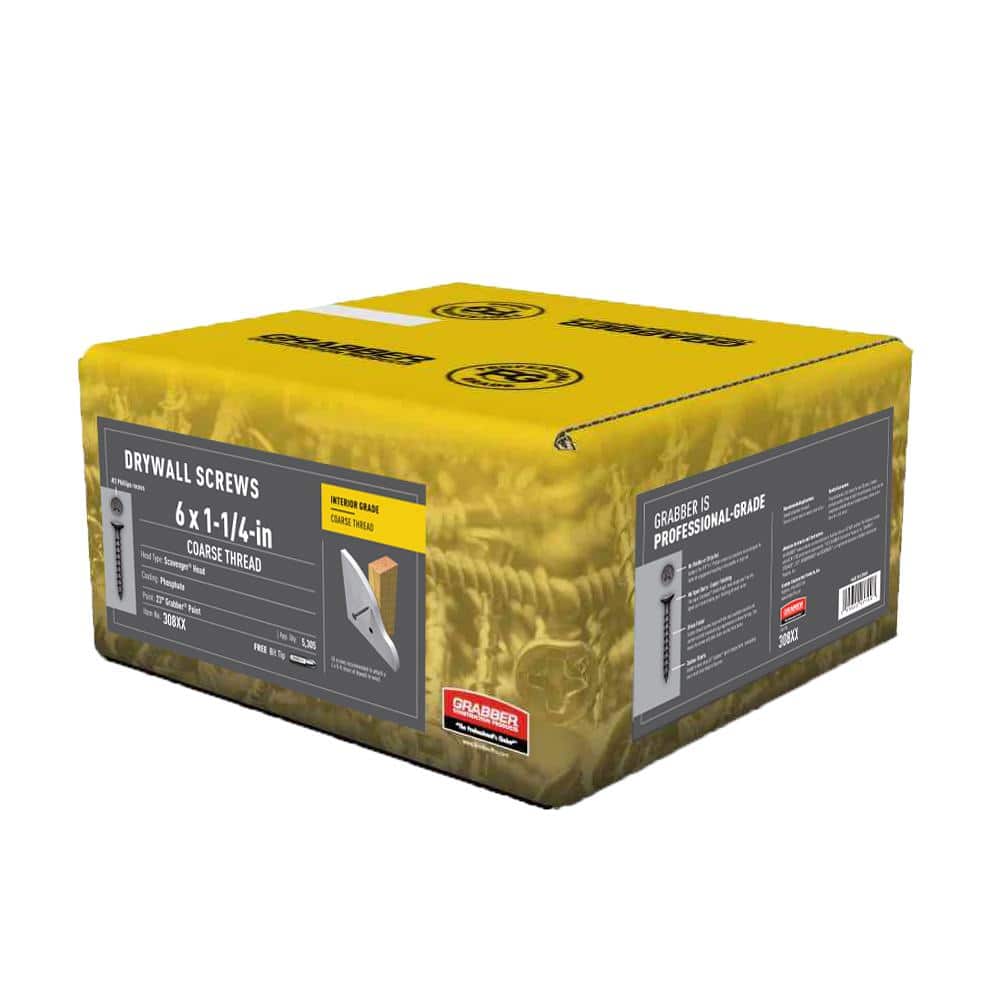 Grabber #6 x 1-1/4 in. Coarse Drywall New Box (20 lb.-Box) 23495 - The ...