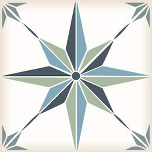 MI ALMA Dark Green and Antique White R102 8 in. x 8 in. Vinyl Peel and ...