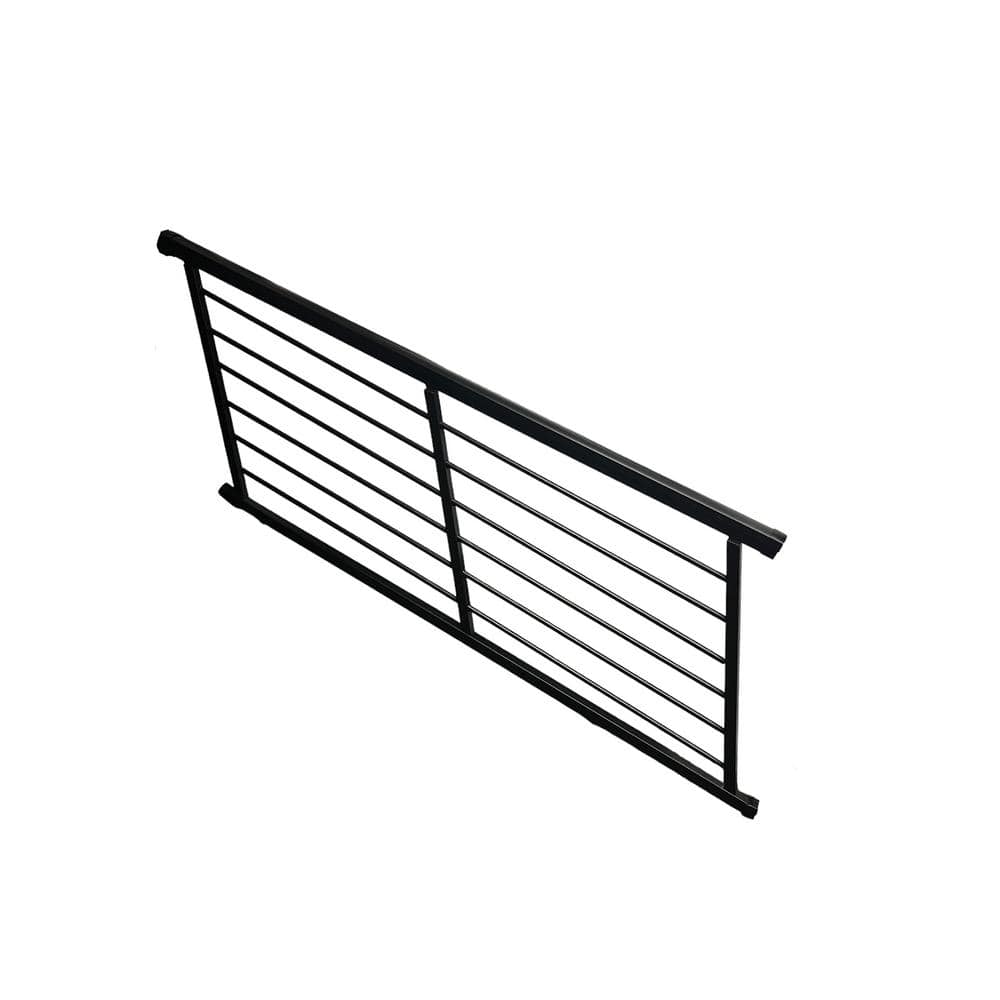 Weatherables Georgetown 36 in. H x 72 in. W Textured Black Aluminum Rod ...