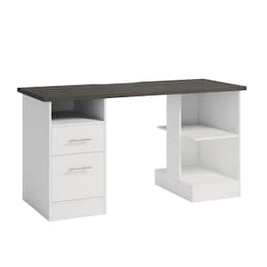 SAUDER Select 59.055 in. White 2-Drawer Gaming Desk with File Storage ...