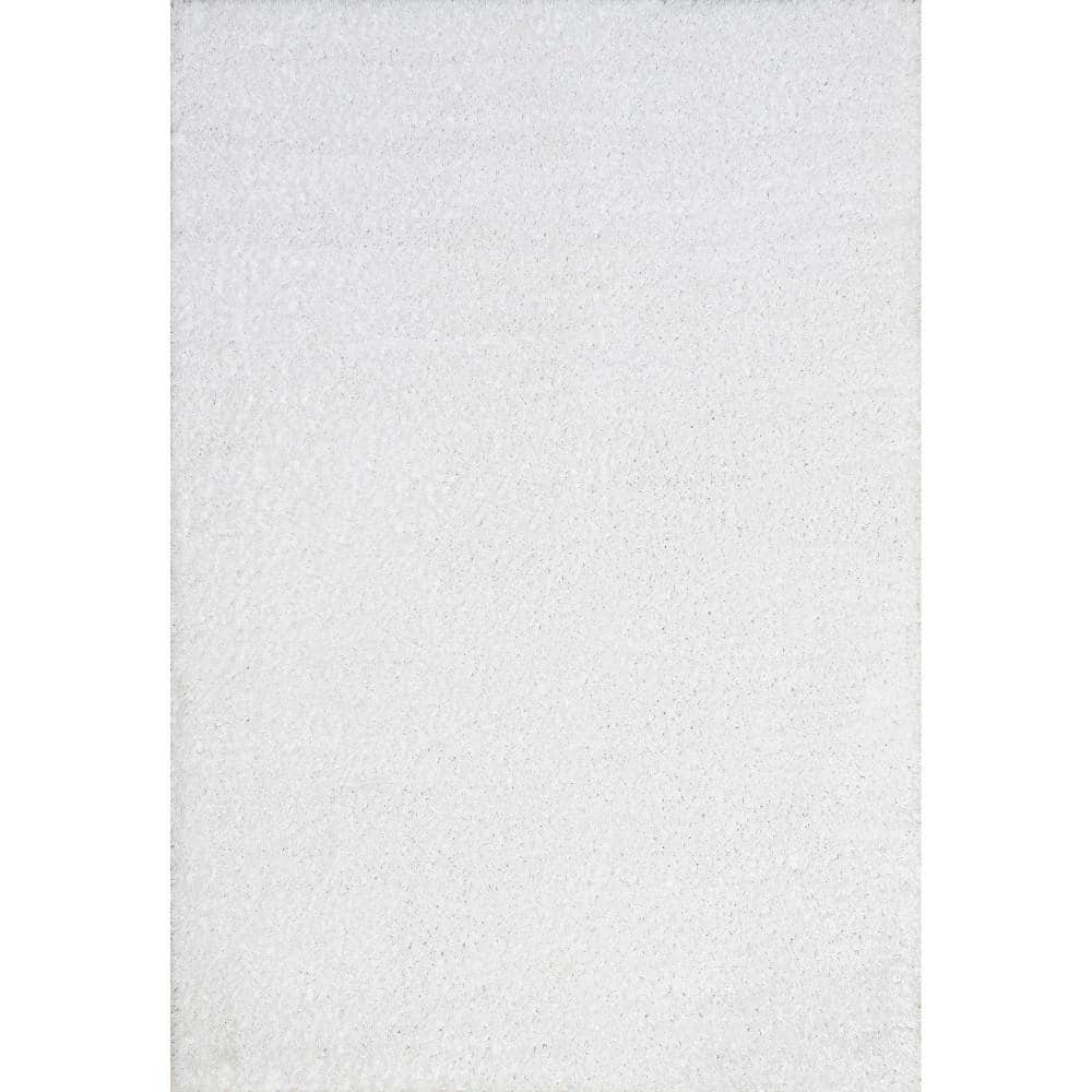 nuLOOM Gynel Cloudy Shag Snow White 8 ft. x 10 ft. Area Rug OZAS01A ...