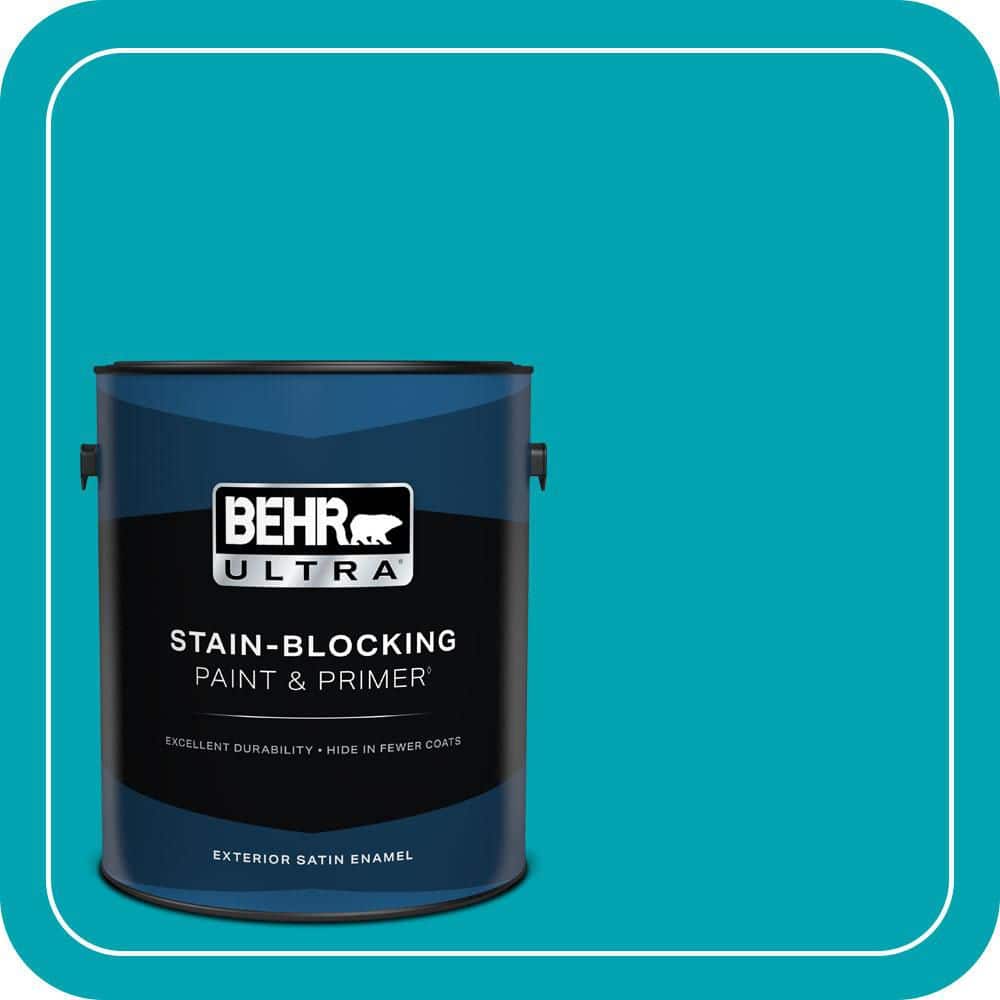 BEHR ULTRA 1 gal. #510B-6 Blue Jewel Satin Enamel Exterior Paint ...