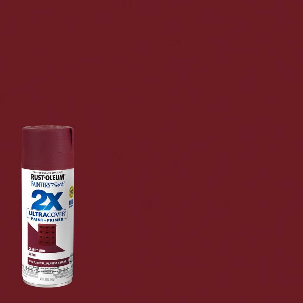 Rust-Oleum Painter's Touch 2X 12 oz. Satin Claret Wine General Purpose ...