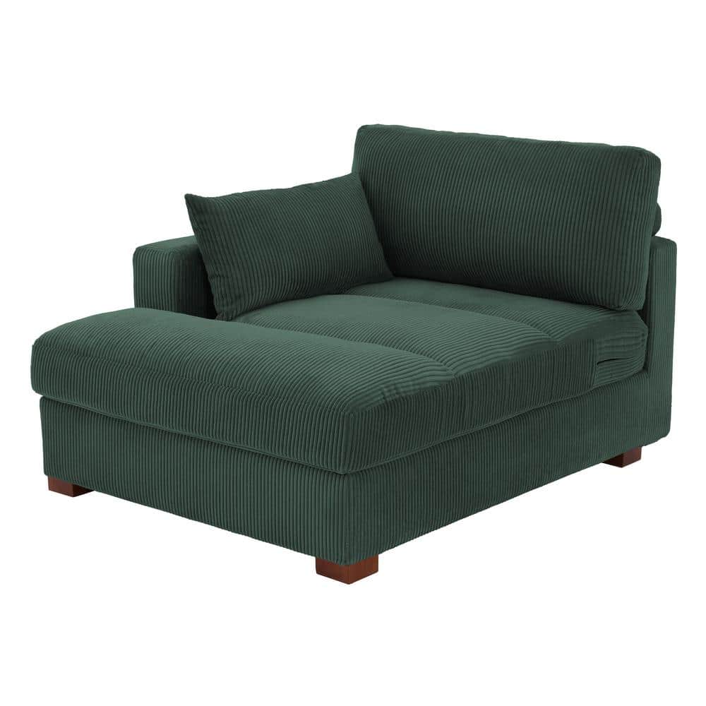 Uixe Modern Left Arm Facing Hunter Green Corduroy Polyester Upholstered ...