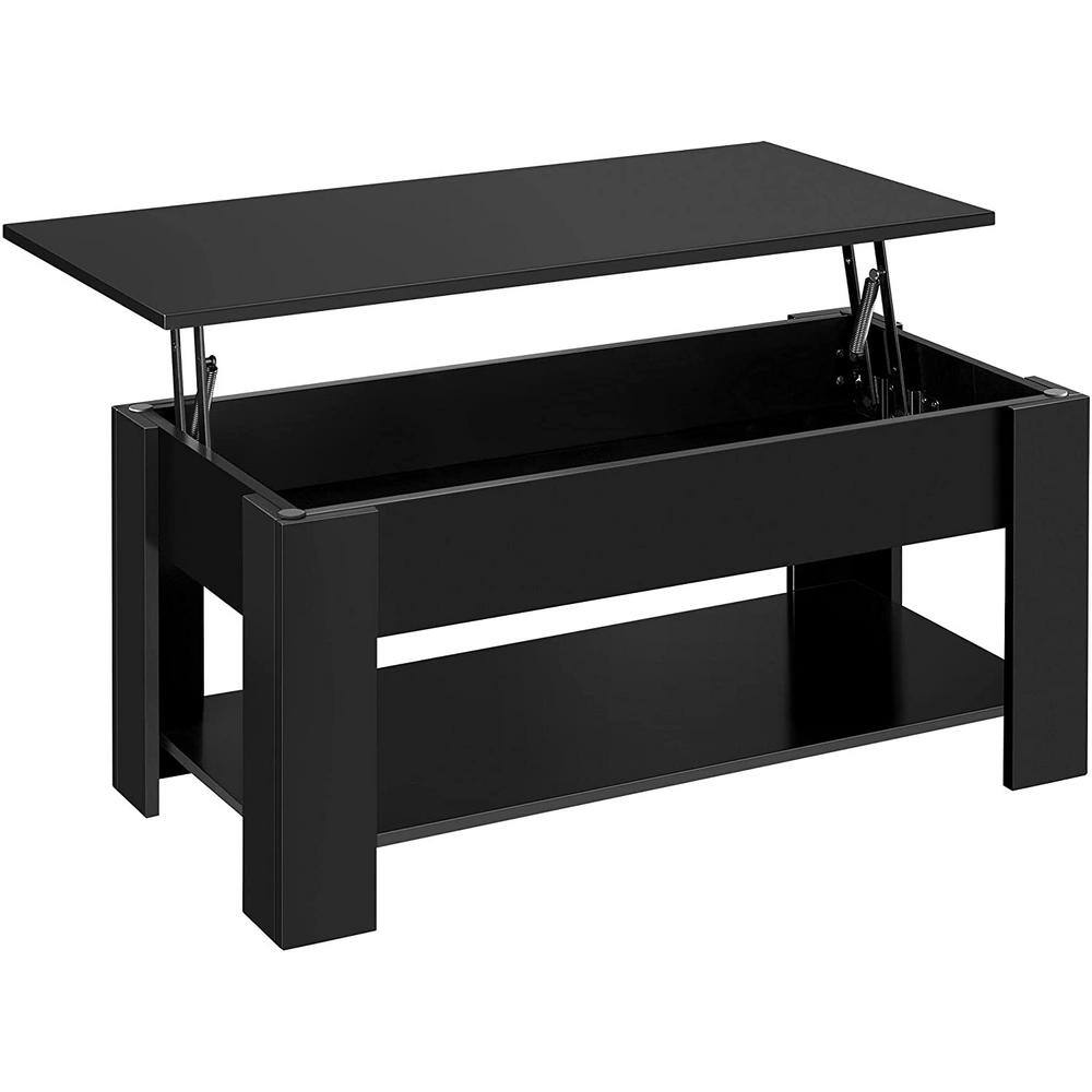 ULSMVOC SMT 38.6 in. Painted Black Modern Rectangle Lift Top Wooden ...