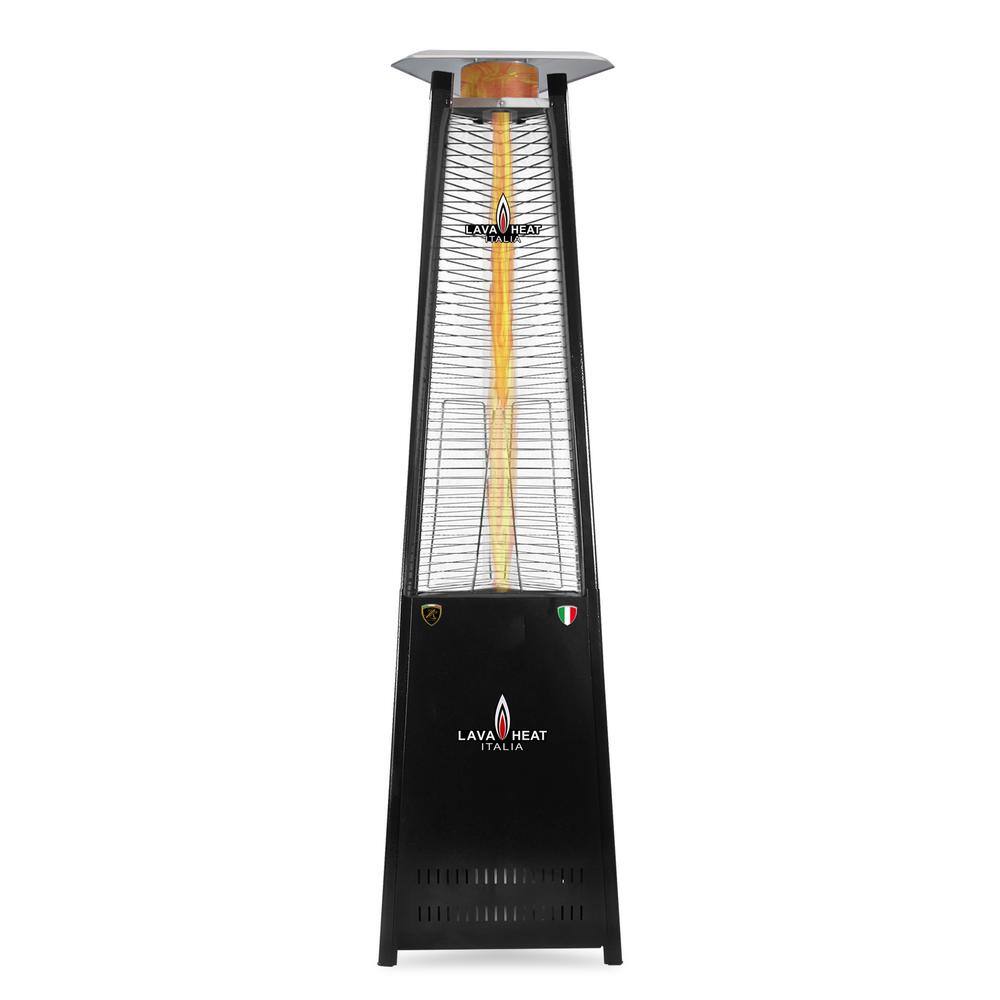 Lava Heat Italia 92 in. 56,000 BTU Hammered Black Pyramid Flame Liquid ...