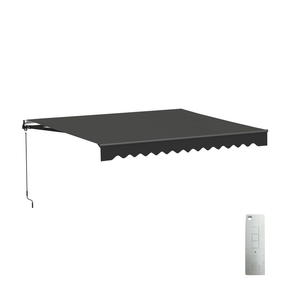 ALEKO 12 ft. Caribbean UV Polyester Motorized Retractable Patio Awning ...