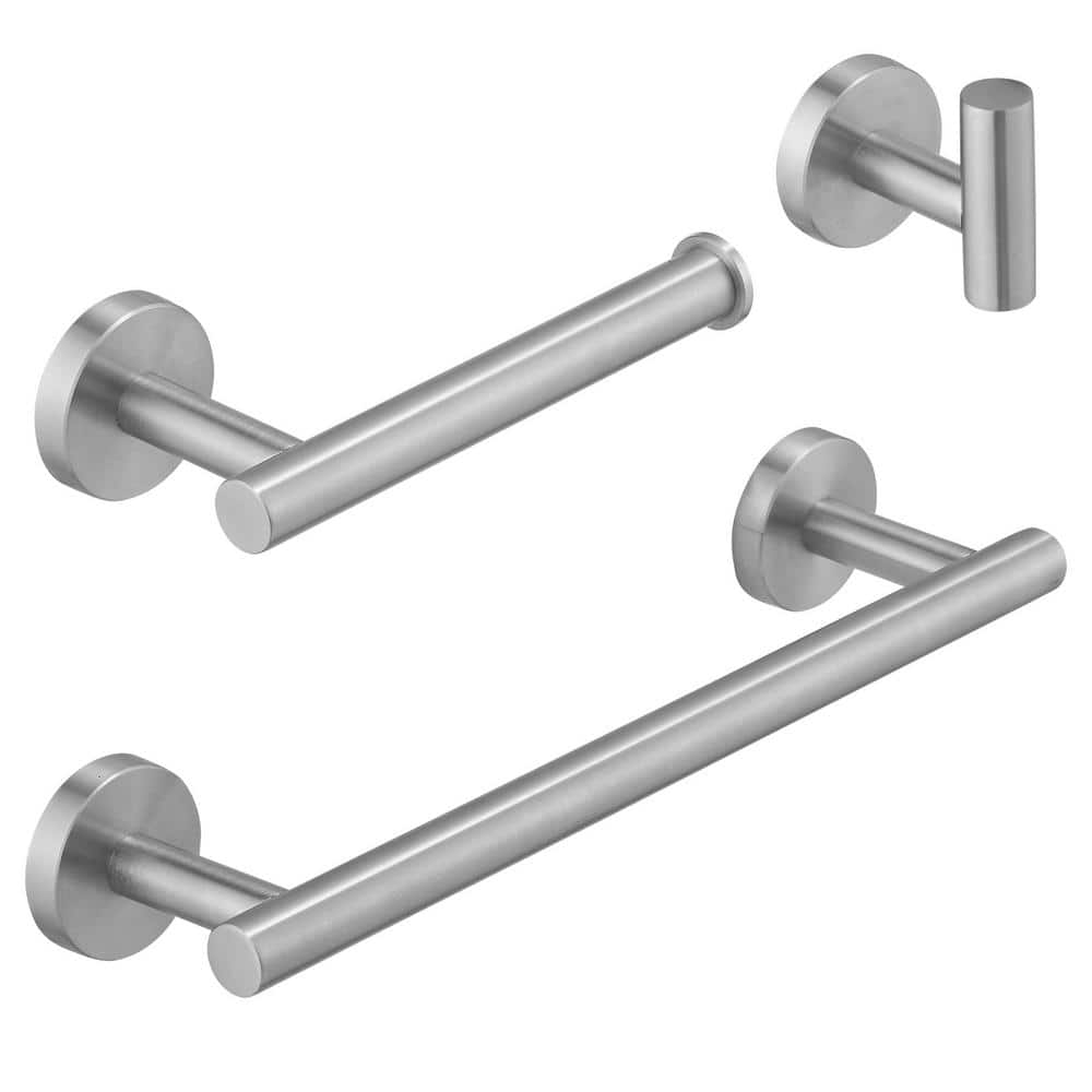 HOMEMYSTIQUE Bathroom Hardware 3-Piece Bath Hardware Set with Towel Bar ...