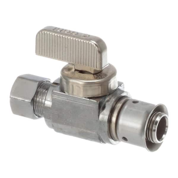 Viega PureFlow 1/2 in. x 1/4 in. Press Zero Lead Nickel-Plated Brass ...